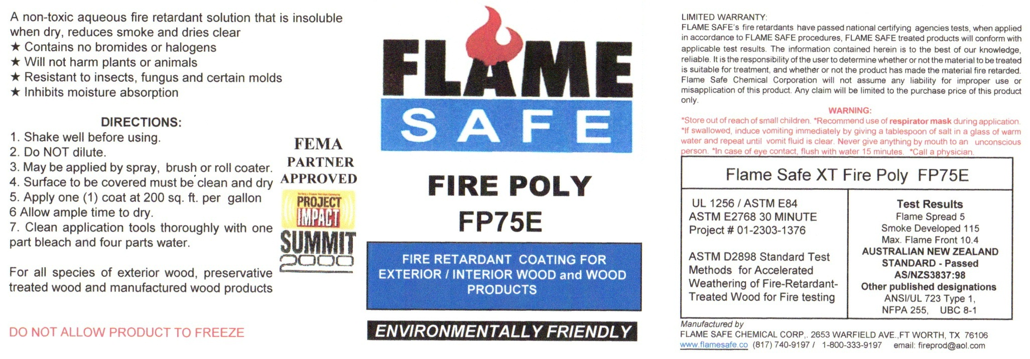 fire retardant coating for plywood, lumber, wood, timbers